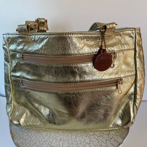 SAS | Bags | Sas Gold Leather Shoulder Bag | Poshmark